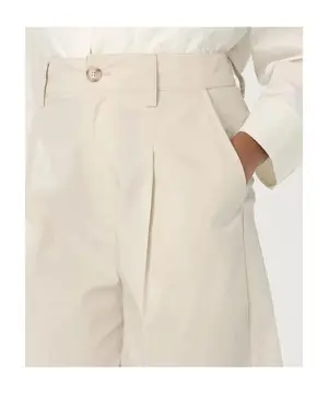 Woolrich High-waisted Tailored Shorts With Pleated Front - Light Oak