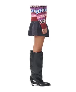 GANNI Double Satin Flounce Mini Skirt