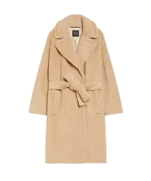 Max Mara Belted Long-sleeved Coat - Beige