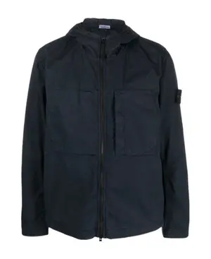 Stone Island Hooded Casual Jacket With Compass Pattern
