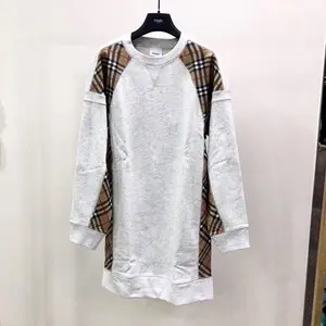 Burberry Vintage Check Panel Cotton Sweater Dress