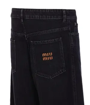 Miu Miu Straight Leg Jeans - Black