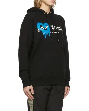 Palm Angels St Moritz Heart Spray Cotton Hoodie