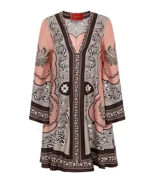 La DoubleJ Printed Long Sleeve Wrap Dress