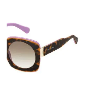 Marc Jacobs Tortoiseshell And Purple Logo Sunglasses - Multicolor