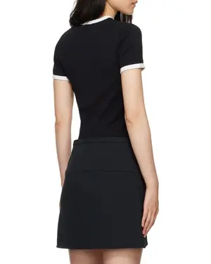 COURREGES Signature Contrast T-shirt - Black