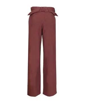 Attico Pleated Wide-leg Trousers With Buckled Belt