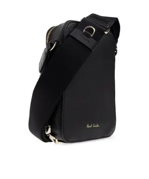 Paul Smith Leather Cross Body Bag With Signature Stripe Detail