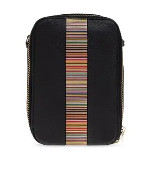 Paul Smith Leather Cross Body Bag With Signature Stripe Detail