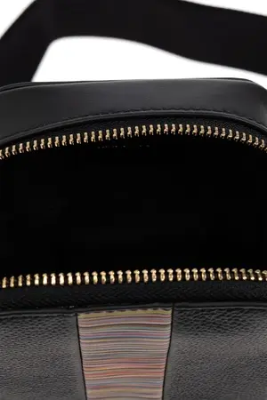 Paul Smith Leather Cross Body Bag With Signature Stripe Detail