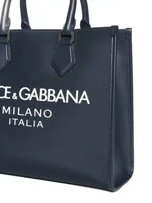 Dolce & Gabbana Logo Printed Tote Bag - Black