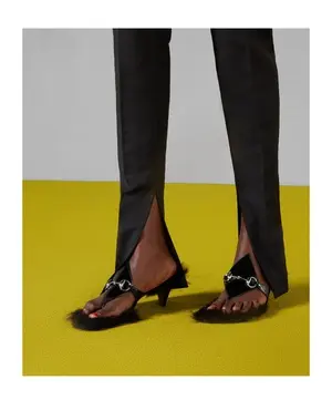 Gucci Pleated Front Trousers With Buckle Detail