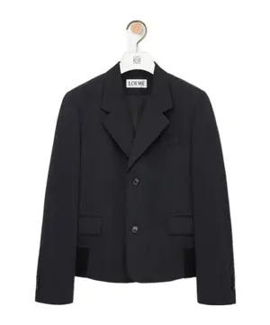 Loewe Single-breasted Gabardine Jacket With Notched Lapels