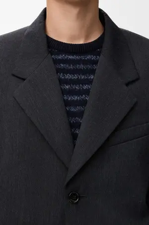 Loewe Single-breasted Gabardine Jacket With Notched Lapels