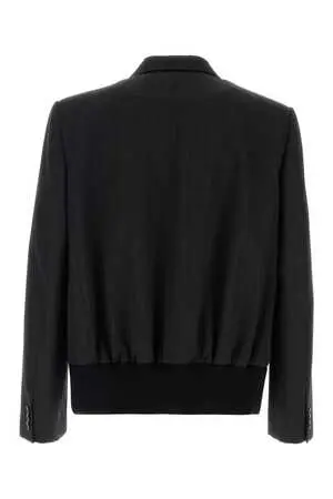 Loewe Single-breasted Gabardine Jacket With Notched Lapels - Grey