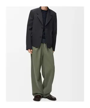 Loewe Single-breasted Gabardine Jacket With Notched Lapels - Grey