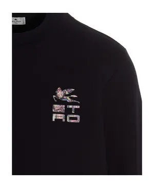 Etro Logo Print Crewneck Sweatshirt - Black