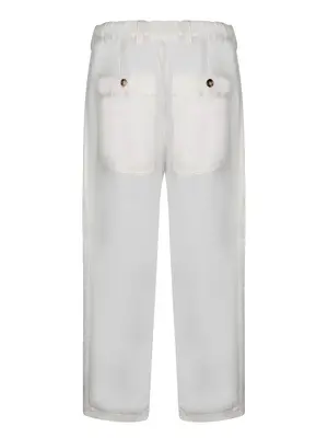 Brunello Cucinelli Belted Straight Leg Trousers - White