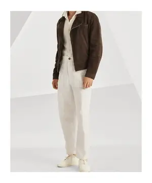 Brunello Cucinelli Belted Straight Leg Trousers - White