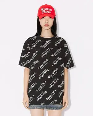 Kenzo All-over Logo Printed Crewneck T-shirt - Black