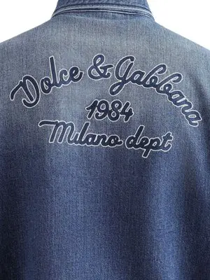 Dolce & Gabbana Dolce Gabbana Logo Embroidered Denim Shirt