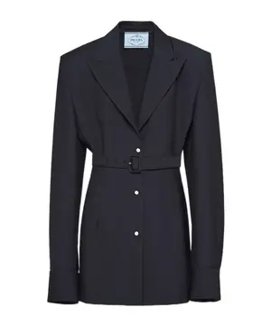 Prada Single-breasted Belted Shirt Jacket - Blue