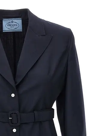 Prada Single-breasted Belted Shirt Jacket