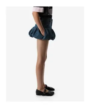 Coperni Gathered-hem Denim Mini Skirt