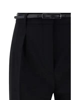 Max Mara Belted High Waist Trousers - Black