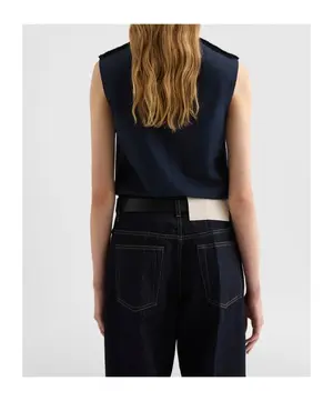 JIL SANDER Poplin Ruffle Top