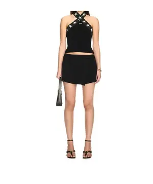 Off-White Pleated Mini Skirt - Black