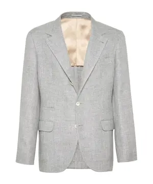 Brunello Cucinelli Single-breasted Tailored Blazer - Grey