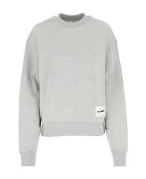 JIL SANDER Logo Patch Crewneck Sweatshirt - Gray