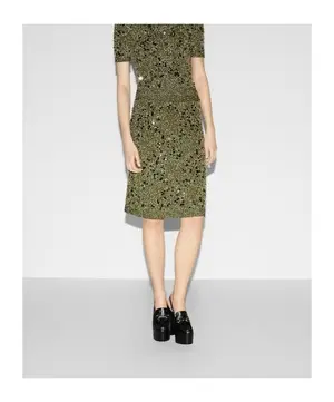 Gucci Sequined Tweed Skirt