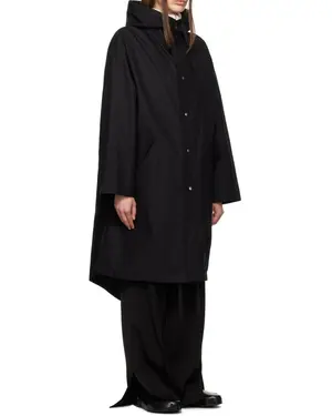 JIL SANDER Logo Parka Coat - Black