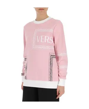 Versace Logo Printed Long Sleeve Sweater