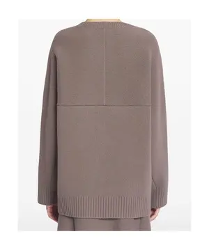 LANVIN Ribbed Cuff Oversized Jumper - Gray
