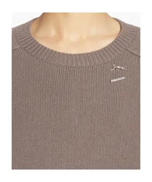 LANVIN Ribbed Cuff Oversized Jumper - Gray