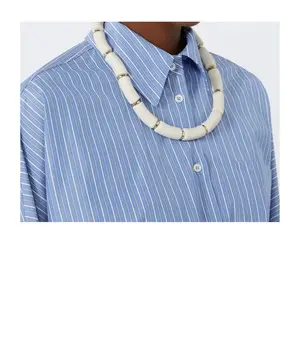 Max Mara Leather Choker Necklace With Metal Details