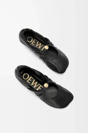 Loewe Pebble Soft Ballerina Flats - Black