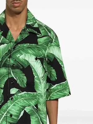 Dolce & Gabbana Leaf-print Silk Shirt