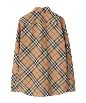 Burberry Check Print Long Sleeve Shirt - Nude