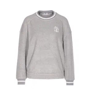 Brunello Cucinelli Embroidered Detail Crew Neck Sweater