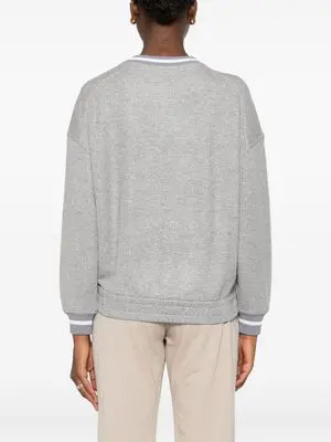 Brunello Cucinelli Logo Embroidered Long-sleeve Sweater
