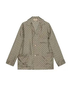 Gucci Gg Supreme Satin Shirt - Nude