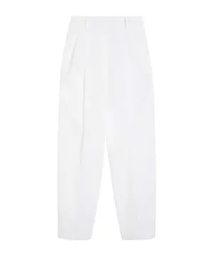 Sportmax High-waisted Cotton Trousers With Pleats