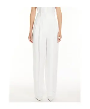 Sportmax High-waisted Cotton Trousers With Pleats