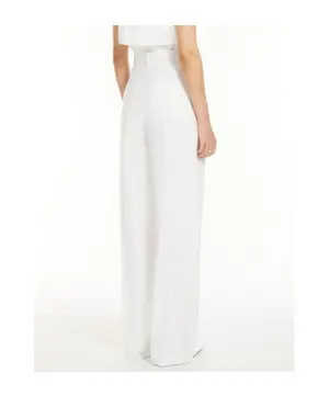 Sportmax High-waisted Cotton Trousers With Pleats