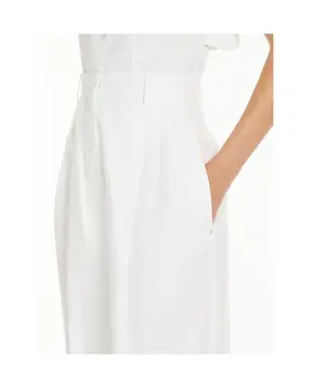 Sportmax High-waisted Cotton Trousers With Pleats