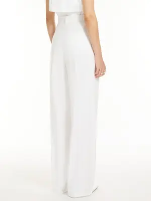 Sportmax High-waisted Cotton Trousers With Pleats - Optical White